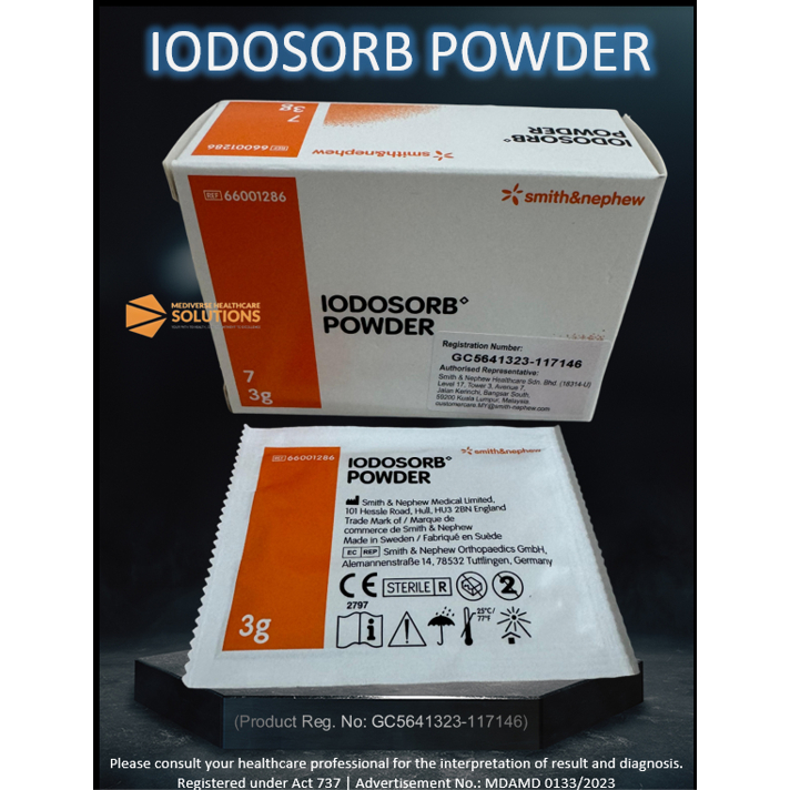 (1 Pack) (Exp: 3/2026) Smith & Nephew Iodosorb powder 3g S&N 施樂輝 ...