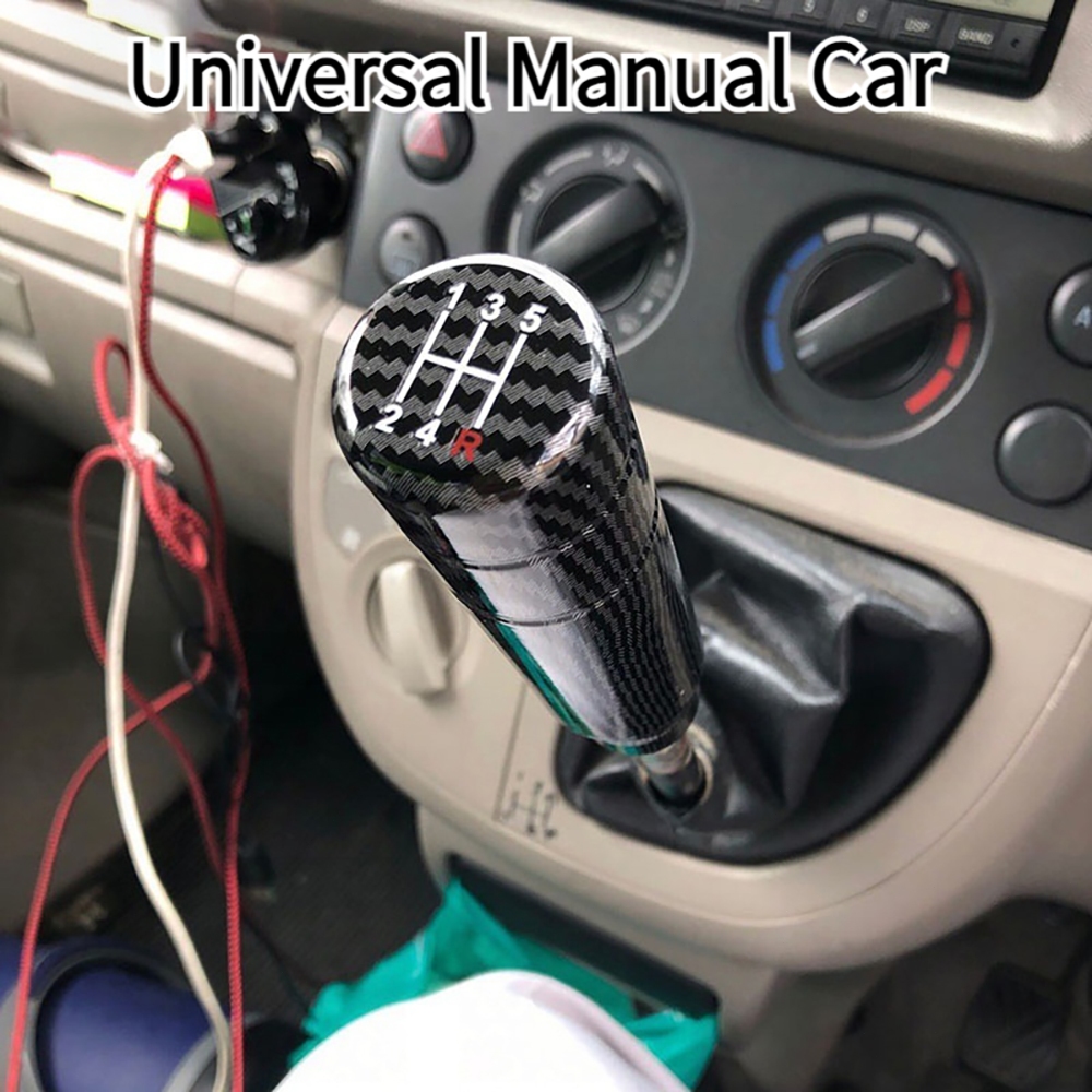 5 Speed Carbon Fiber Style Gear Shift Knob 13CM Universal Shape Manual ...