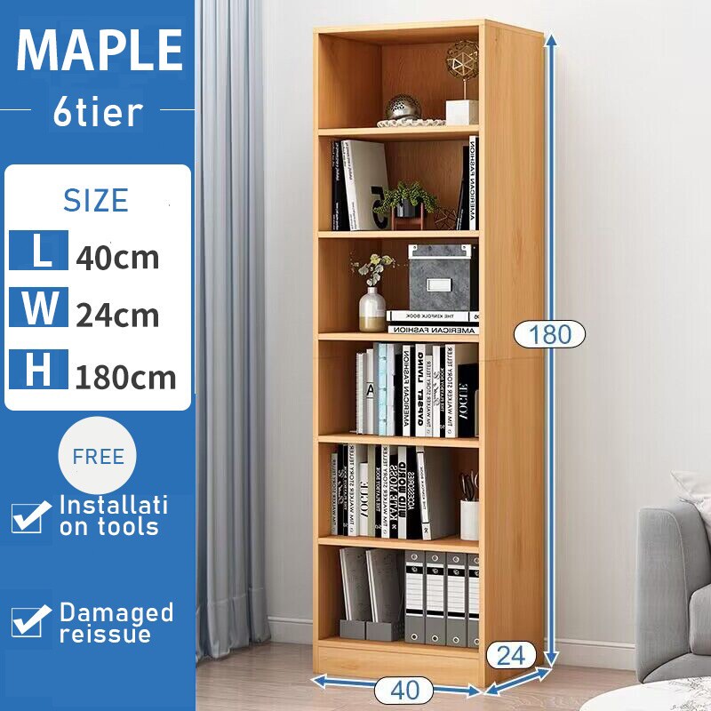 🗂️Rak Buku Bertingkat 6 Tier Bookcase Multipurpose Rack Storage ...