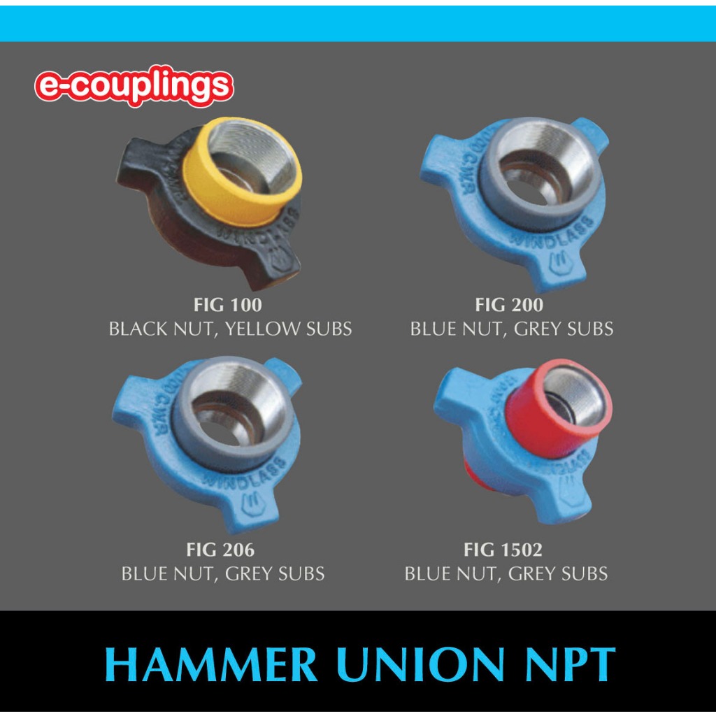 Hammer Union NPT - FIG 100, 200, 206 & 1502 (size range 2" to 5 ...