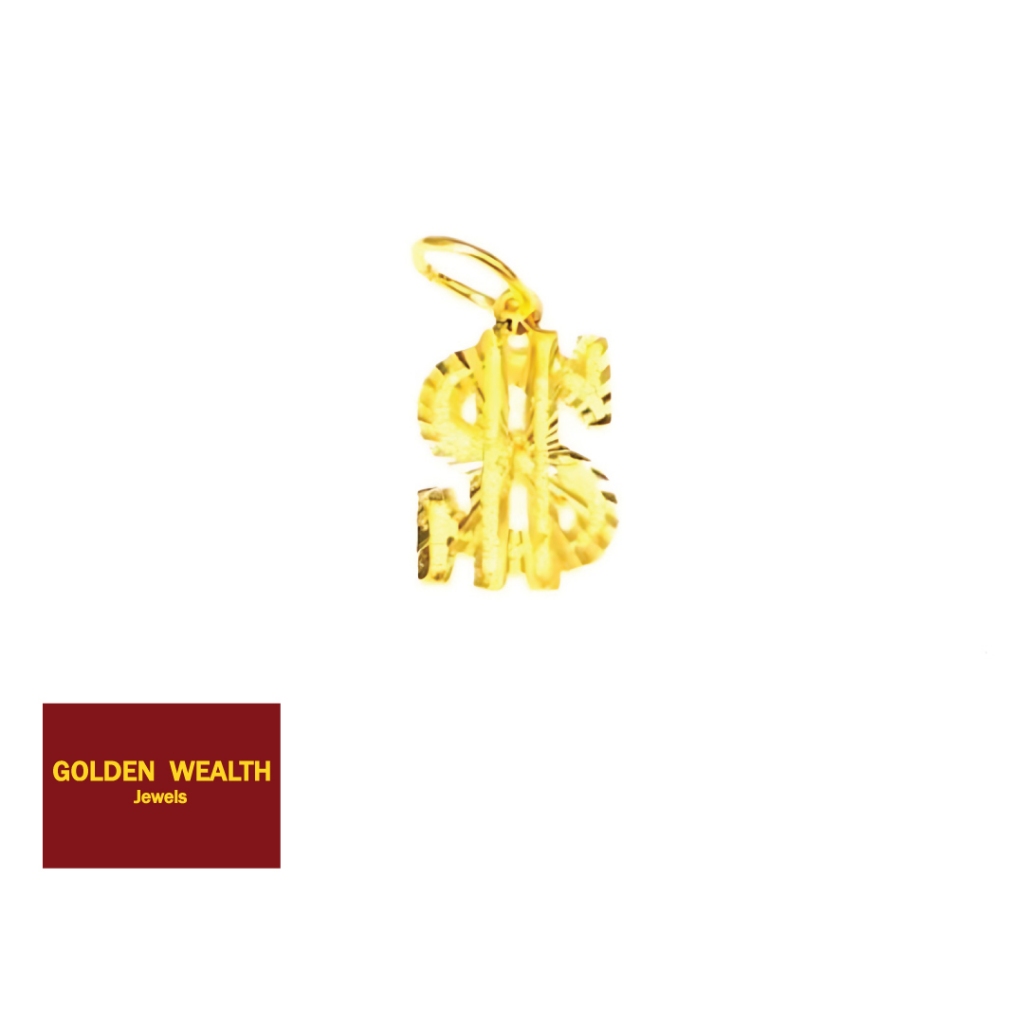 🍎916 Gold Dollar Sign Pendant *Loket Dollars 黄金財富吊坠 | Shopee Malaysia