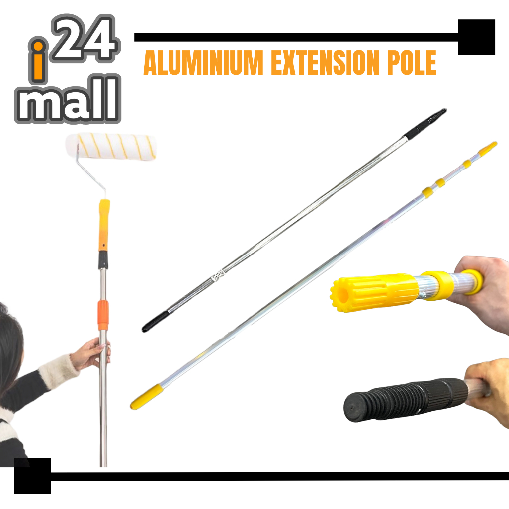 4M/5M Paint Roller Extension Pole Aluminum / Batang Panjang Cat Extend ...
