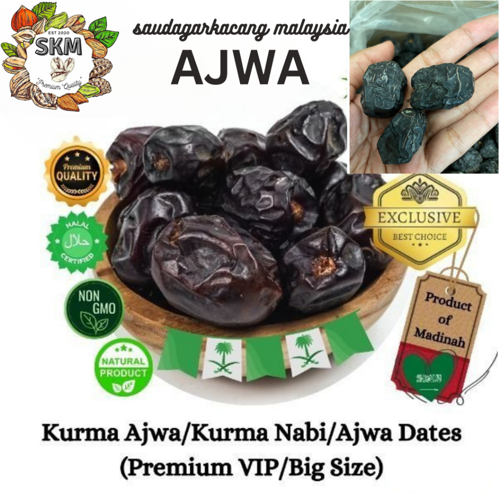 KURMA AJWA / DATES AJWA AAA 1KG MEGA SALE KURMA NABI & mini | Shopee ...