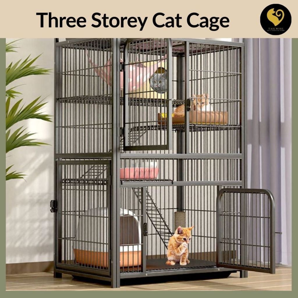 Cage Large Sangkar Kucing Besar 2 3 Tingkat 3 level Cat House Indoor ...