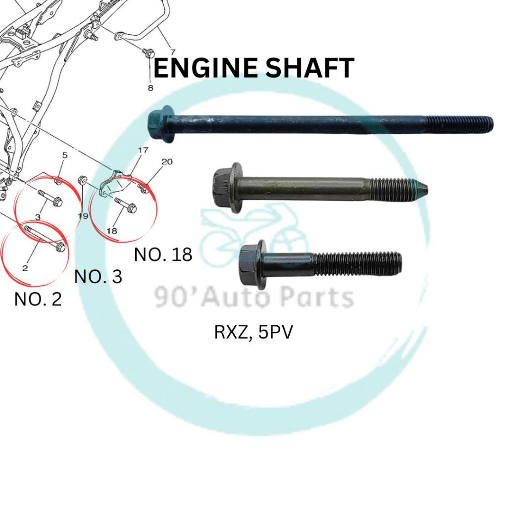 ENGINE SHAFT ORIGINAL INDONESIA MOTOR YAMAHA RXZ MILI RXZ 5PV ENGINE ...