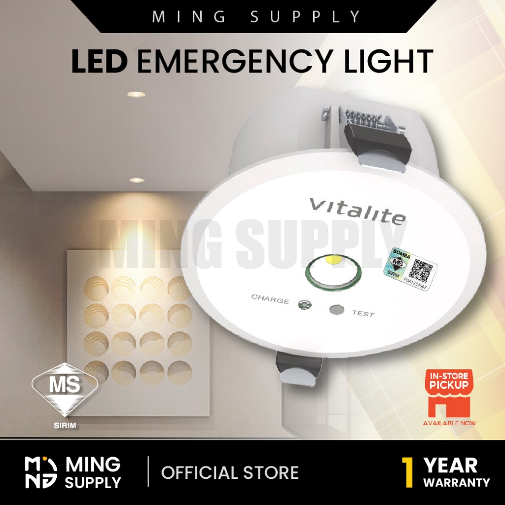 [SIRIM] Vitalite Recessed LED Surface Mount Emergency Light Battery ...