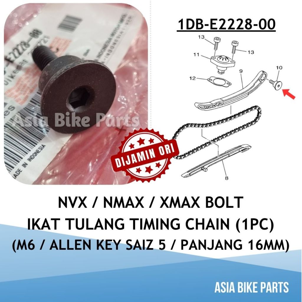 Yamaha Original NVX / NMAX / XMAX Tensioner Stopper Bolt Ikat Tulang ...