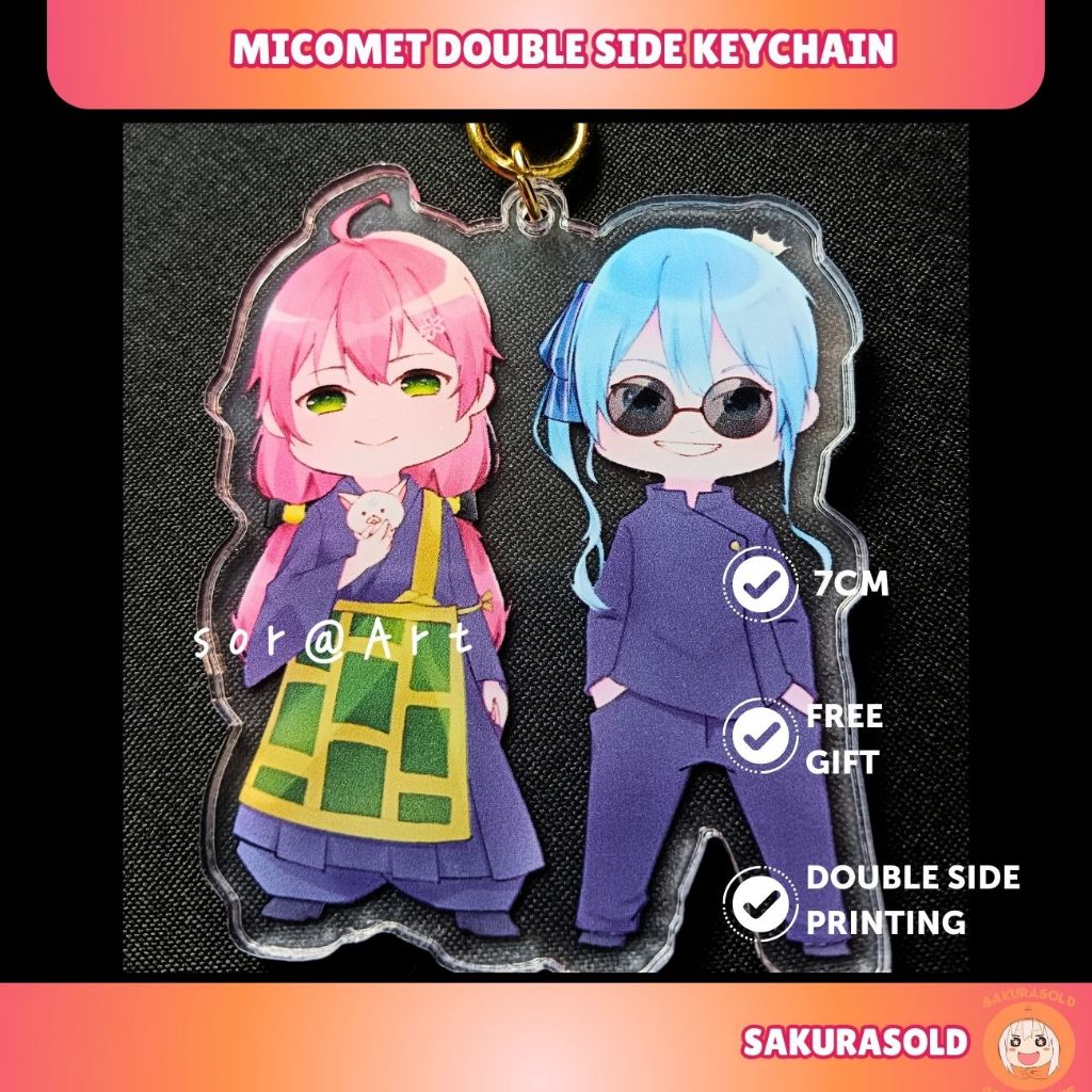 Hololive Keychain Hoshimachi Suisei Sakura Miko Keychain Hololive ...