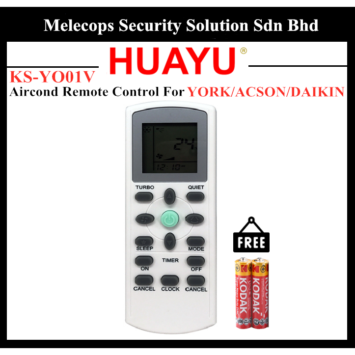 SYSTO Universal Aircond Remote Control For YORK/ACSON/DAIKIN (KS-YO01V ...