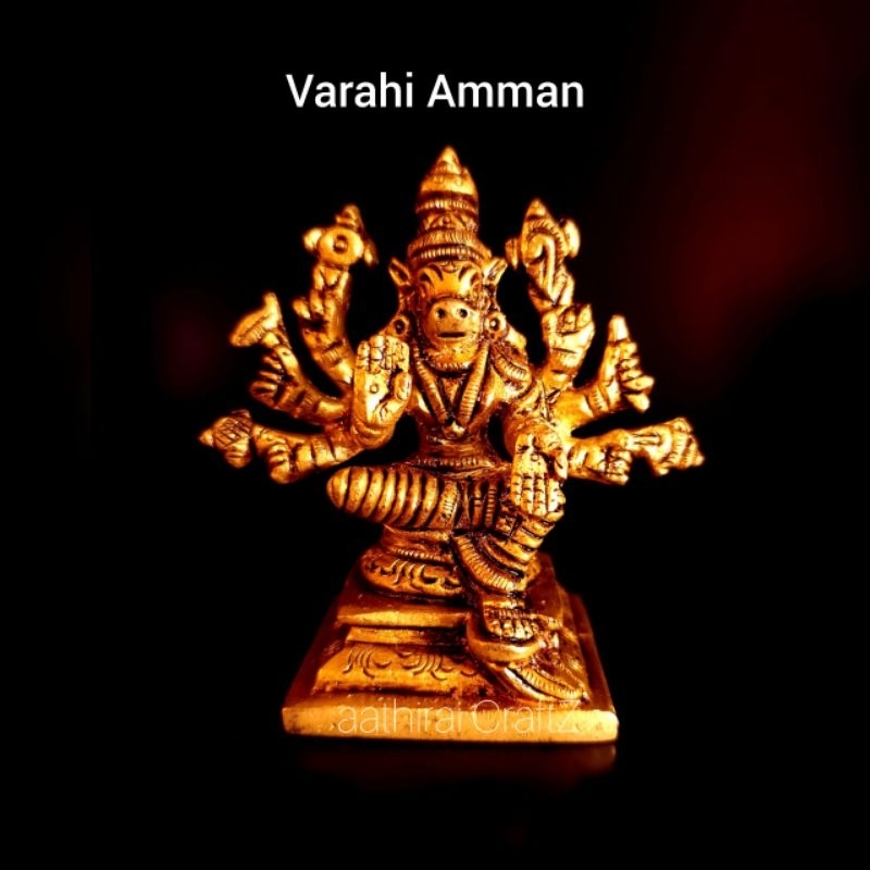Varahi Amman IdolBrass Antique Finish The Ashta Bhuja Goddess Varahi ...