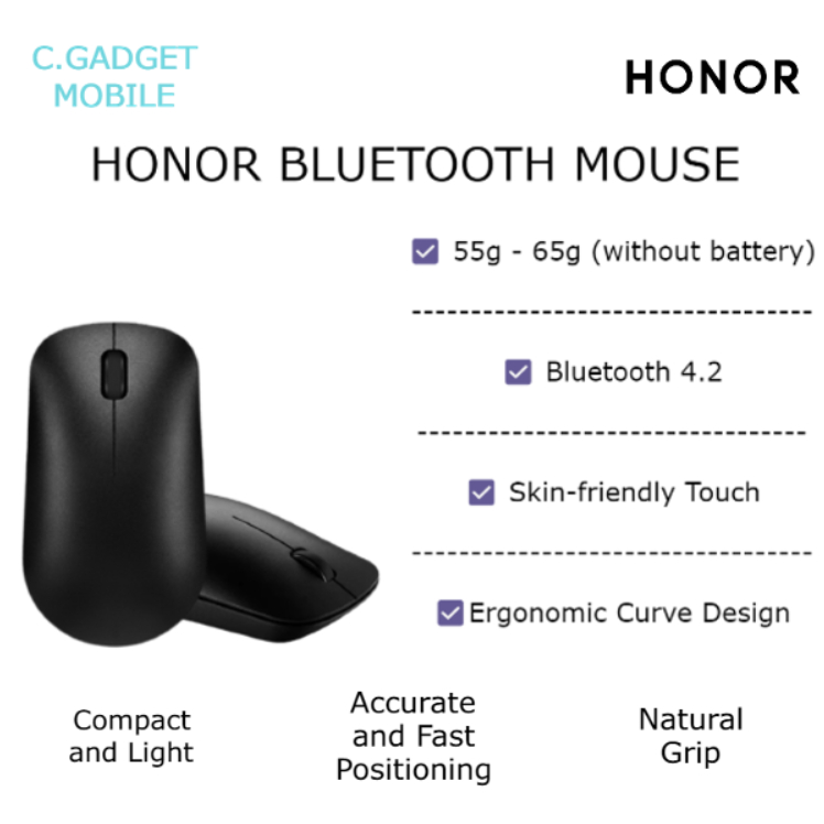 Honor Wireless Bluetooth Mouse AD20 - Original Honor Malaysia | Shopee ...
