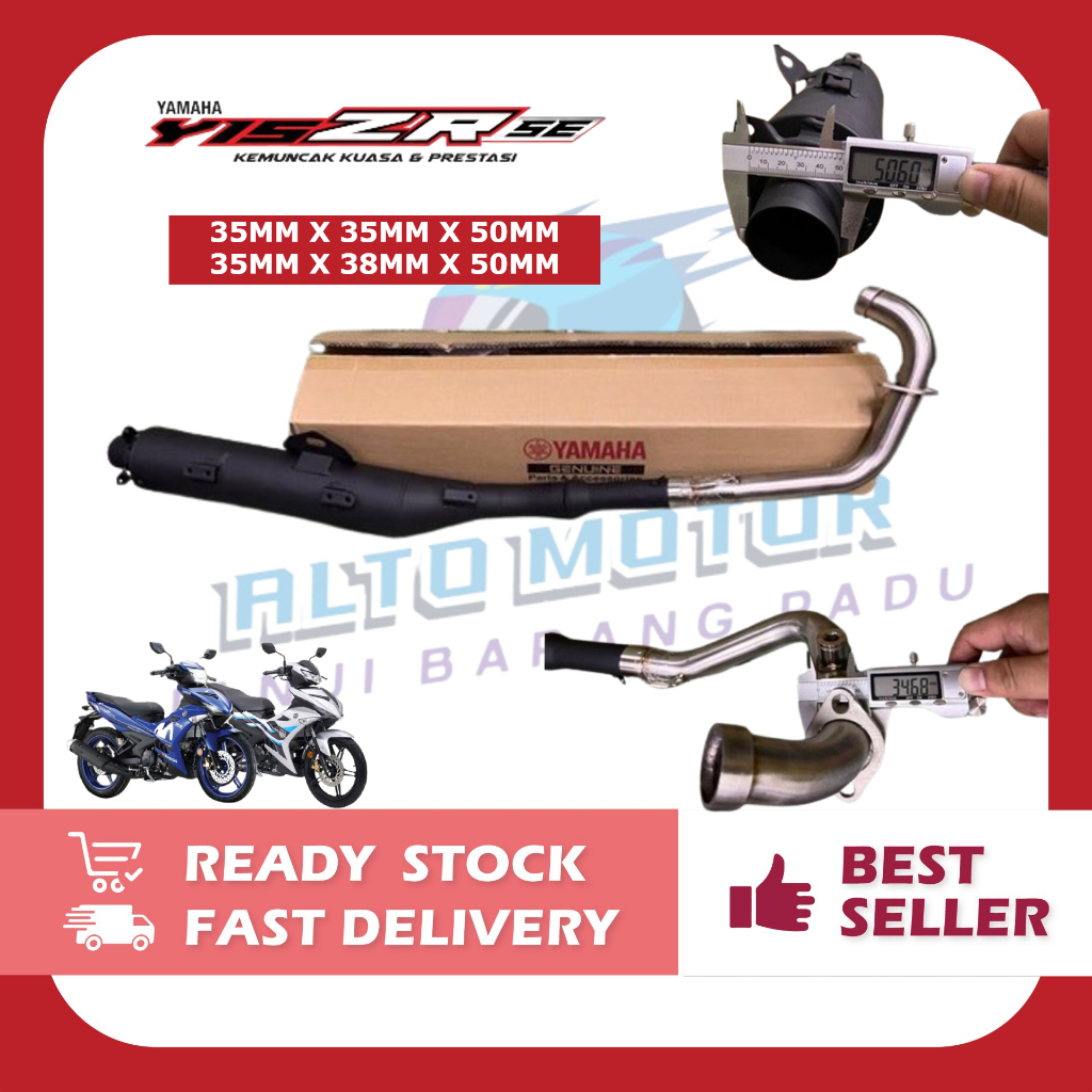 RACING STD OPEN EXHAUST Y15 V1 V2 35MM PIPE STD OPEN BUNYI BASS PADU ...