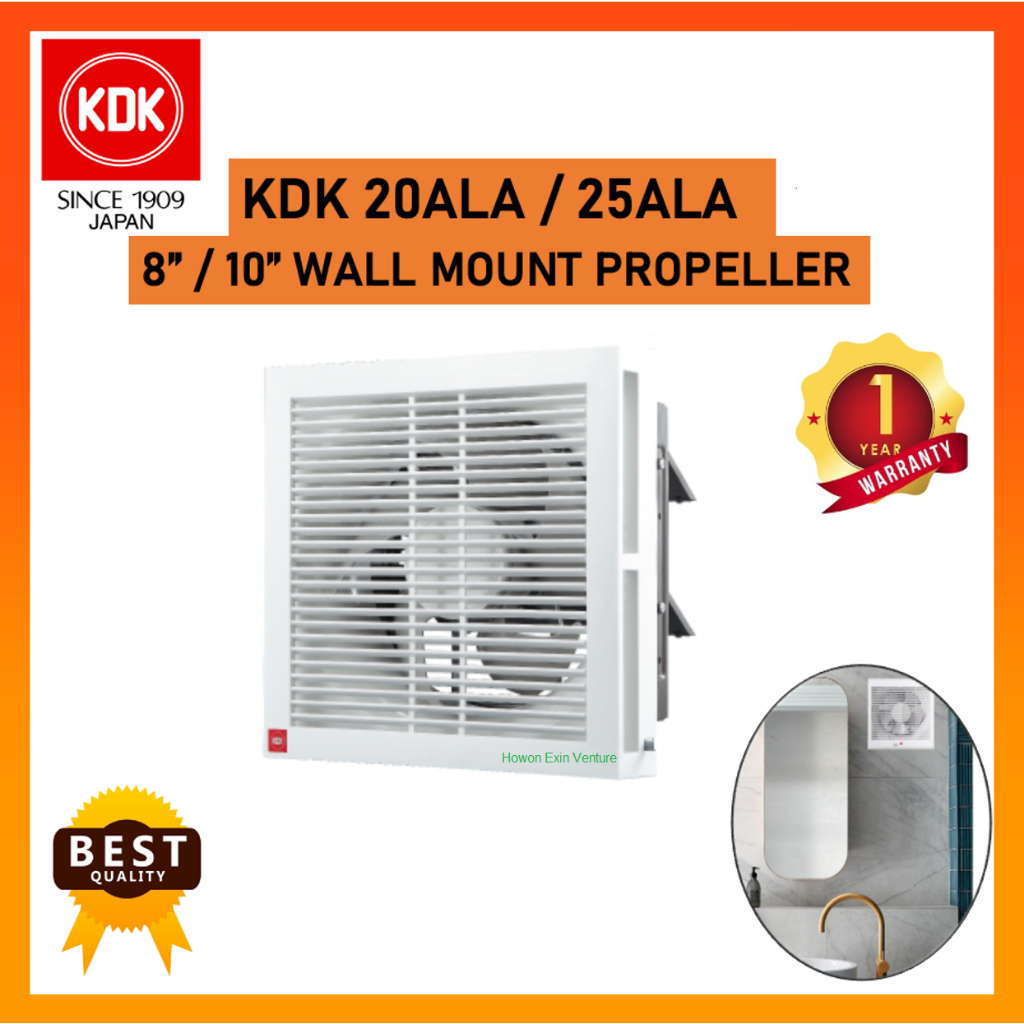 KDK EXHAUST FAN 20ALA / 25ALA WALL MOUNT PROPELLER 8" / 10" | Shopee ...