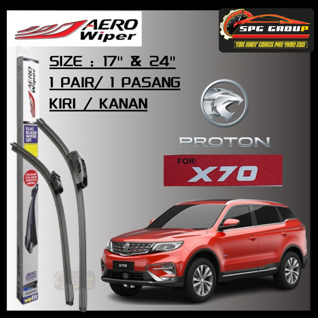 PROTON X70 WINDSCREEN SOLF FLAT BLADE AERO WIPER SET 24" & 17" INCH ...