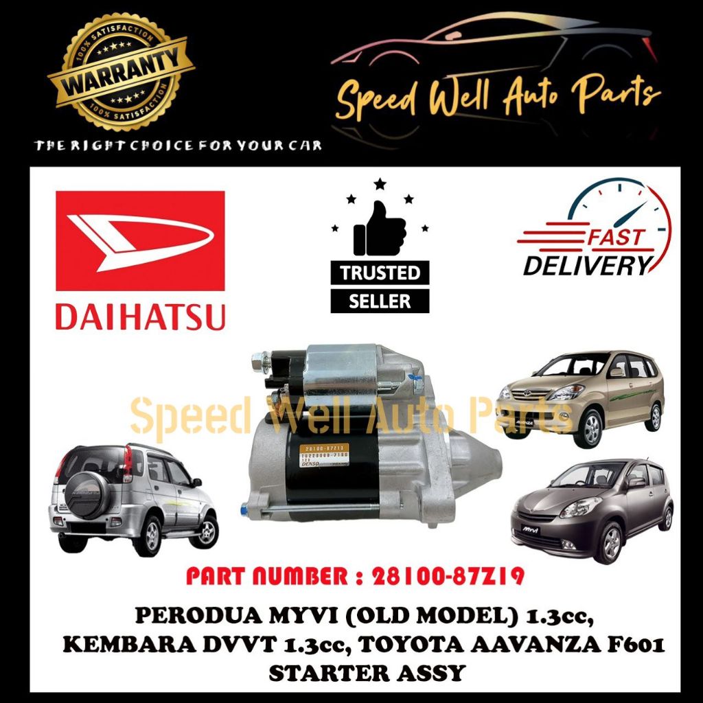 PERODUA MYVI OLD MODEL 1.3cc, KEMBARA DVVT, TOYOTA AVANZA F601 (AUTO) STARTER ASSEMBLY DAIHATSU ...