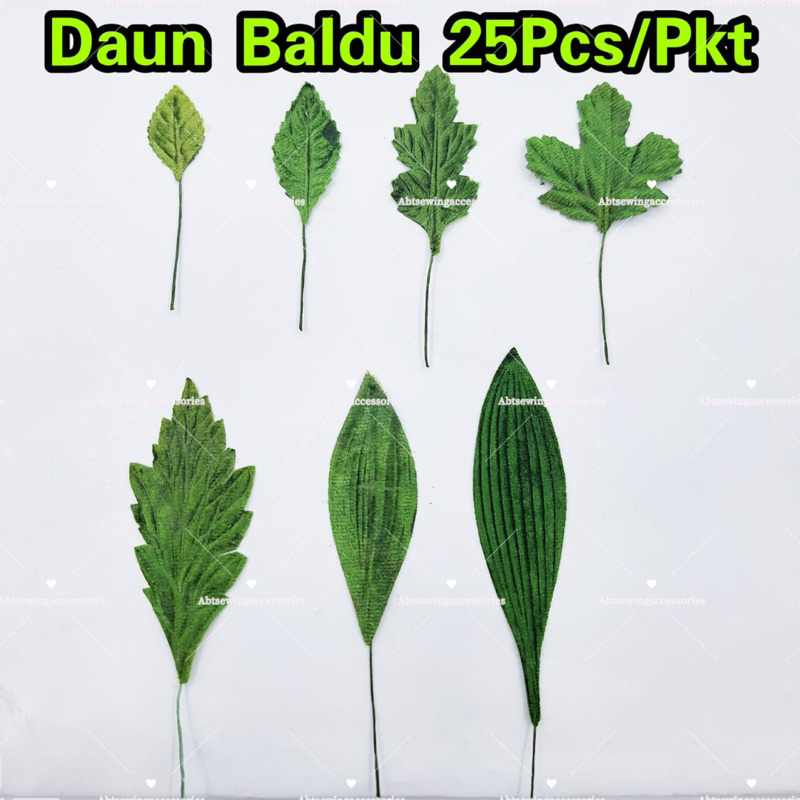 25Pcs Daun Baldu Warna Hijau/Bertone Bunga Telur Rewang Kraftangan Rose ...