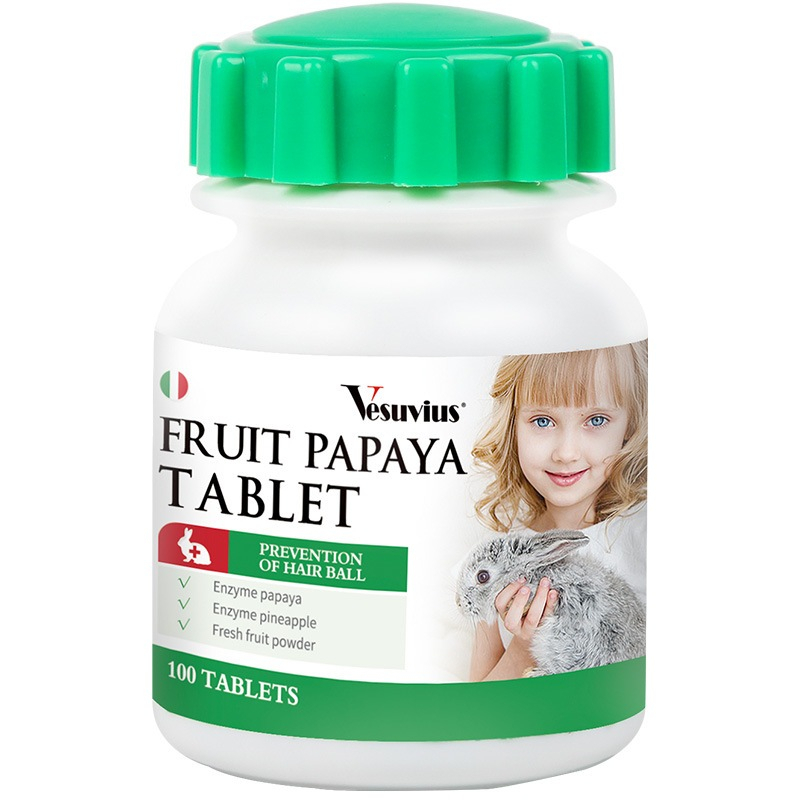 100pcs Fruit Papaya Tablet -Prevention of Hairball Rabbit Hairball EXP ...
