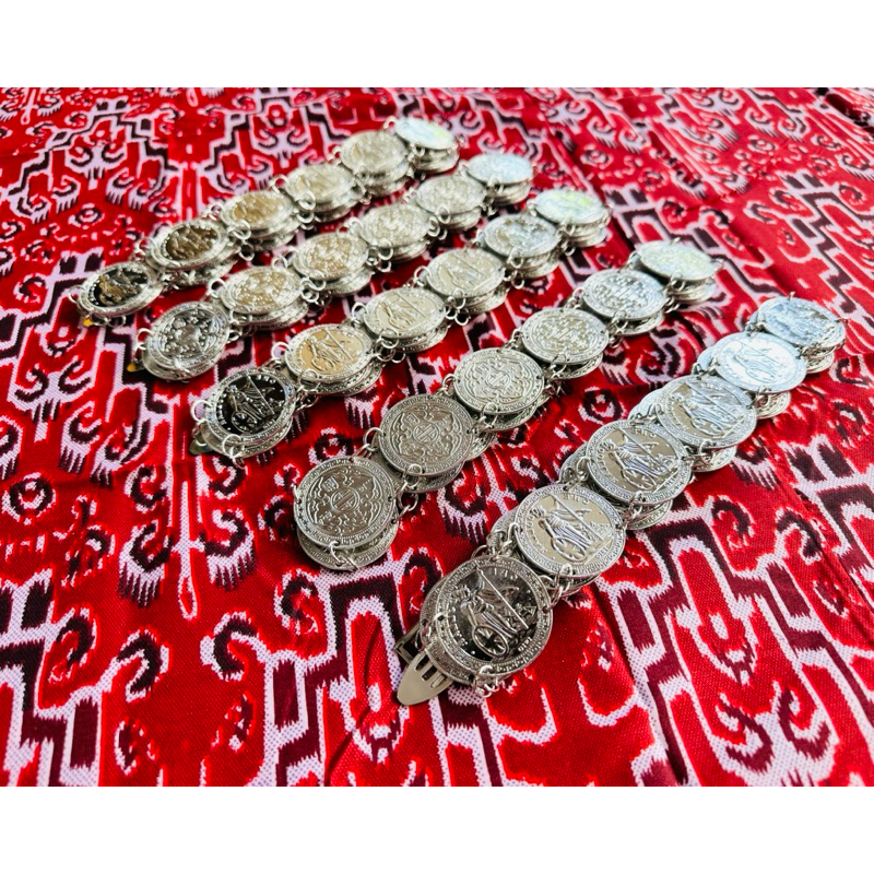 (Aksesori Pakaian Ngepan Tradisional Iban) Tali Pinggang Duit Lama 925 ...