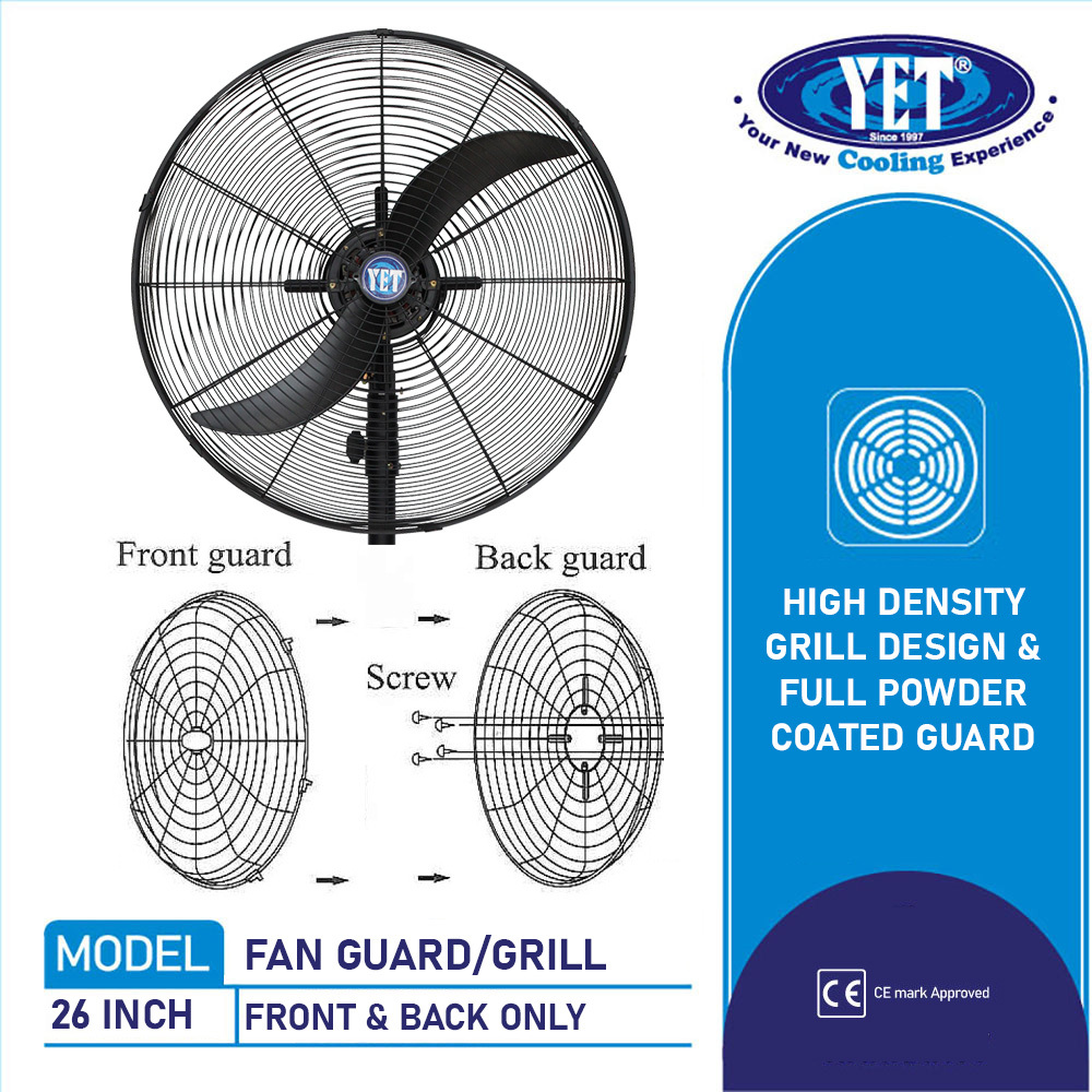 YET Eco 26S Heavy Duty 26 Inch Fan Guard/Grill Front & Back Set Only ...