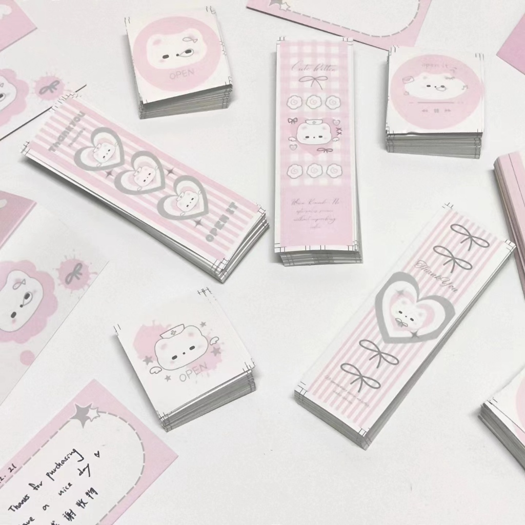 B1F1 [PINK KITTY] Header Card Die Cut Sealing Stickers Round stickers ...