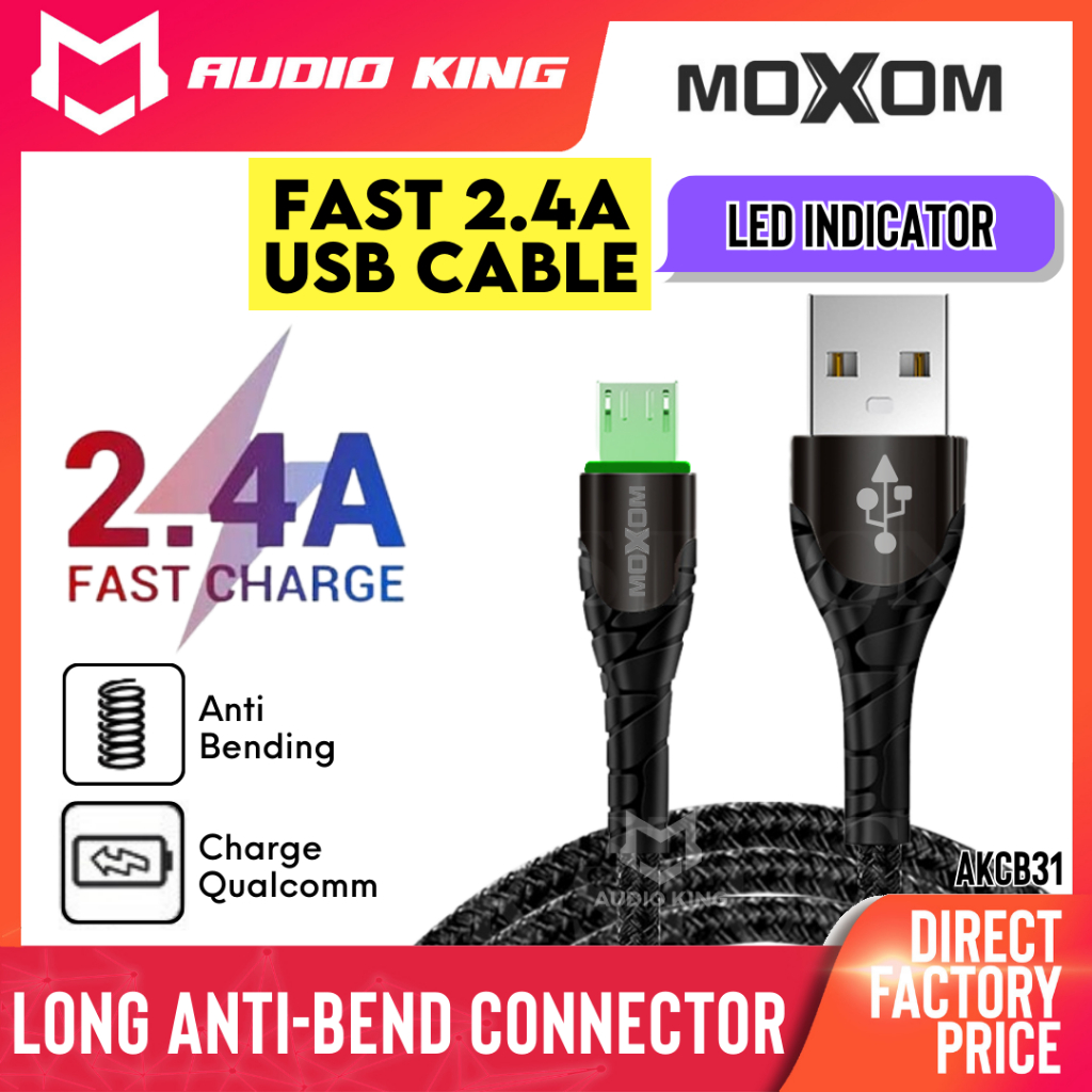 MOXOM Quick Charge Android Cable 2.4A USB A To Type C Cabel Micro Kabel ...