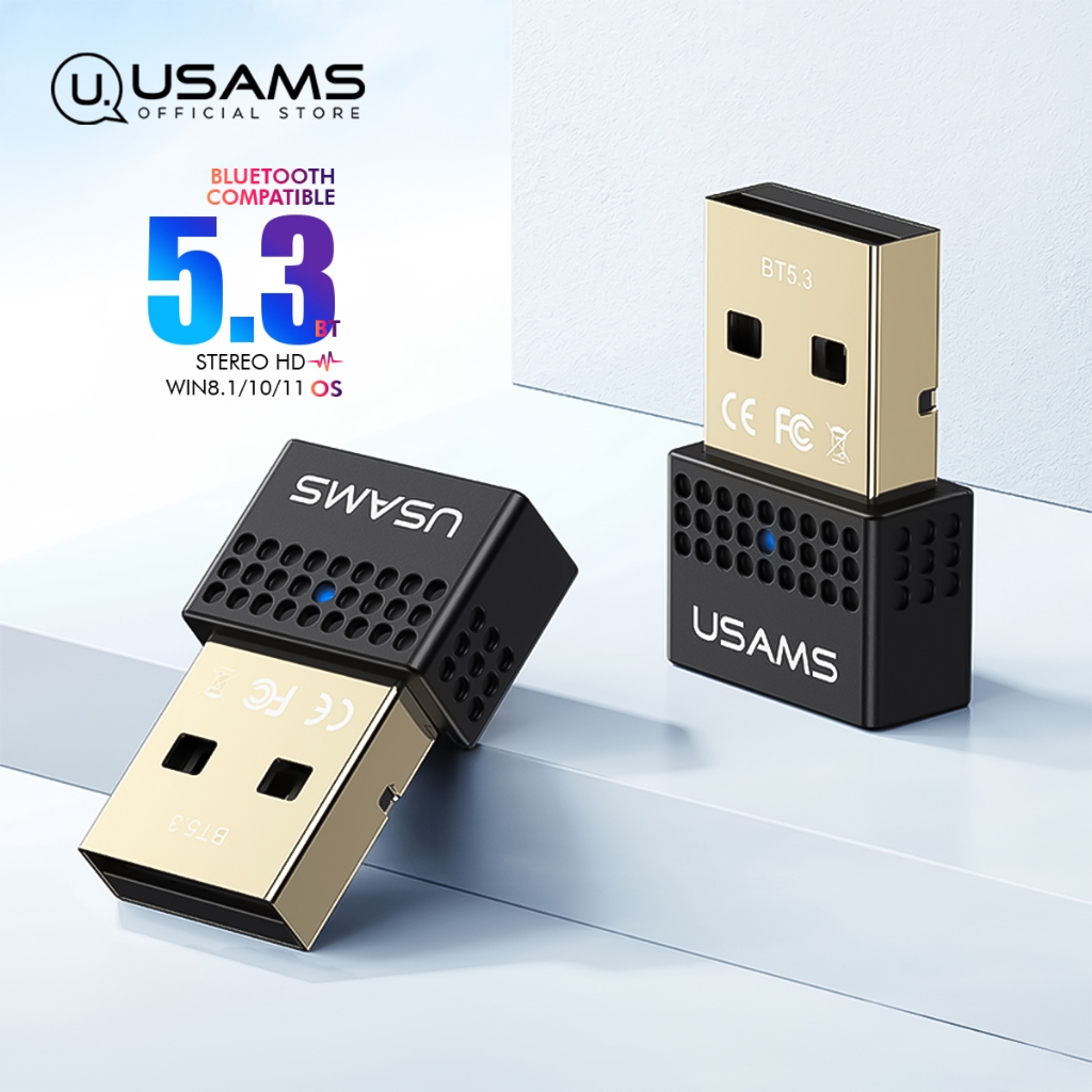 USAMS Mini Bluetooth 5.3 Adapter for Computer Windows 8.1 / 10 / 11 ...