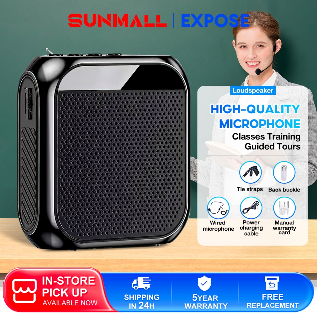 Loud Speaker Microphone Amplifier Portable Wireless Teacher Speaker Mic ...