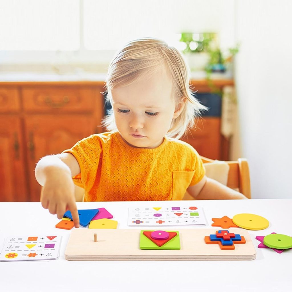 ToyBtoys Shape Matching Board - Educational Matching Game - Montessori ...