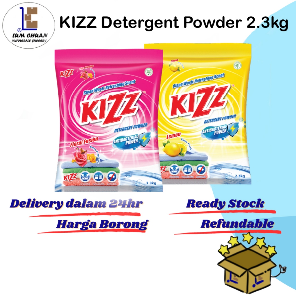 KIZZ Detergent Powder 2.3kg (Lemon/Flora) | Shopee Malaysia