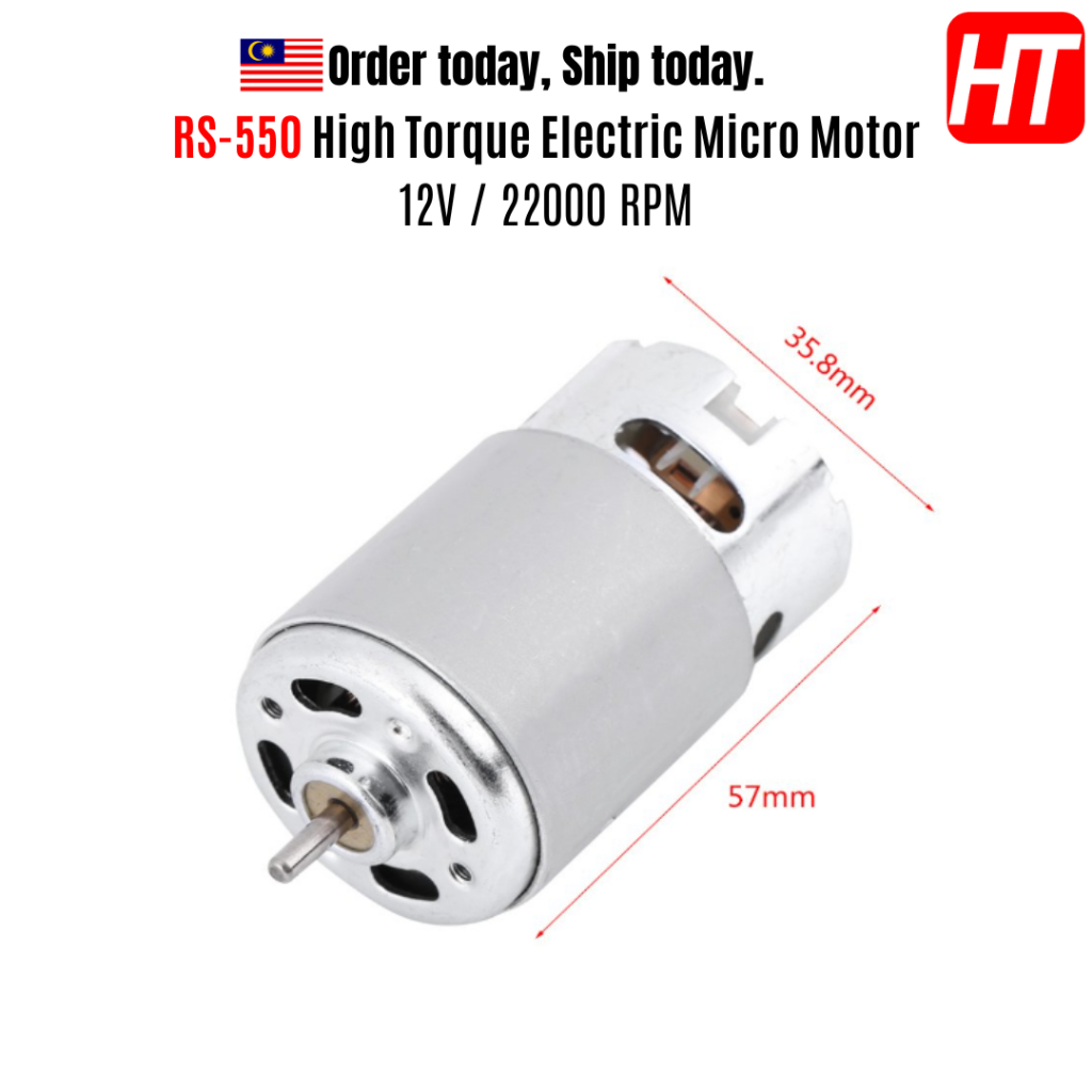 12Vdc 22000rpm DC Brush Motor RS-550 High Torque High Speed for ...