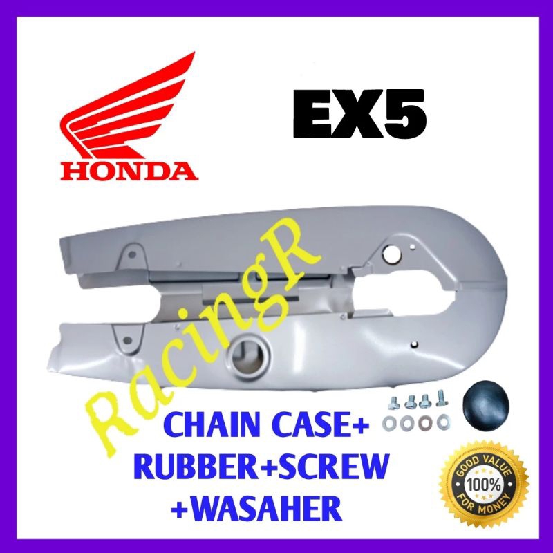 HONDA EX5 HIGH POWER GBO C70 CHAIN CASE COVER FULL SET SILVER WITH ...