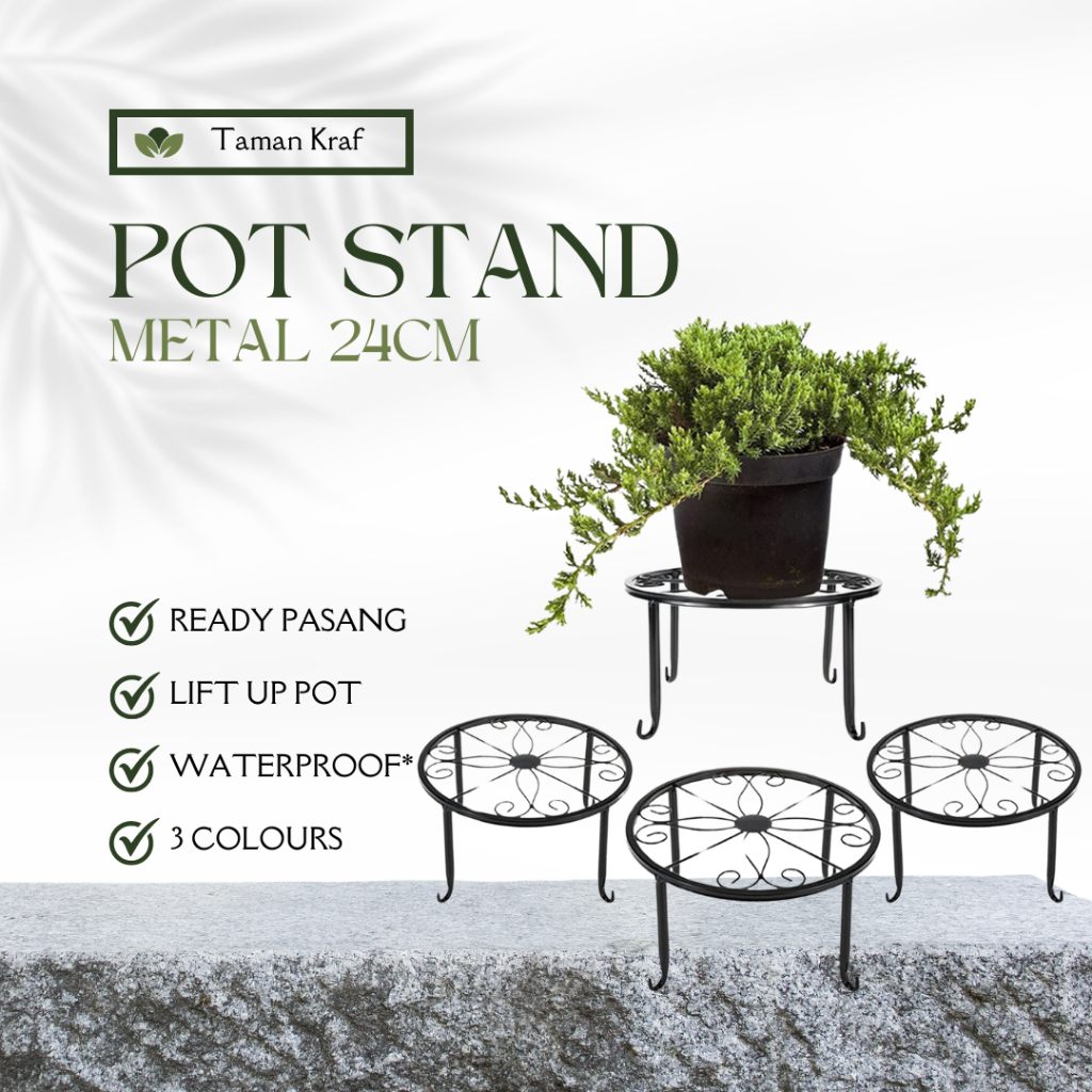 Iron Pot Stand European style flower stand floor single pot bonsai ...