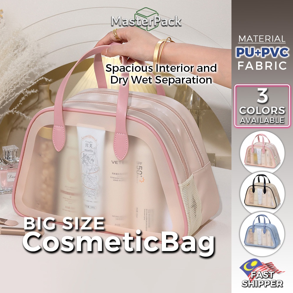 Big Size Cosmetic Bag Double-layer Toiletries Bag Spacious Interior ...