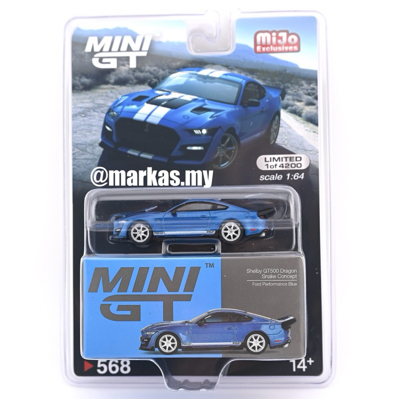 (MIJO BLISTER) MINI GT 1/64 #568 FORD MUSTANG SHELBY GT500 DRAGON SNAKE ...
