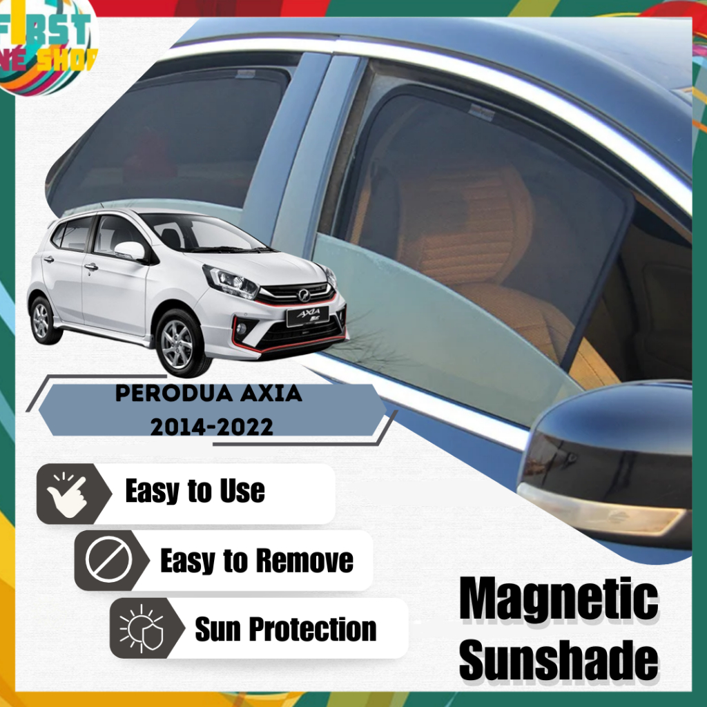 Perodua Axia ( 2014-2022 ) Magnetic OEM Sunshade- 4Pcs | Shopee Malaysia
