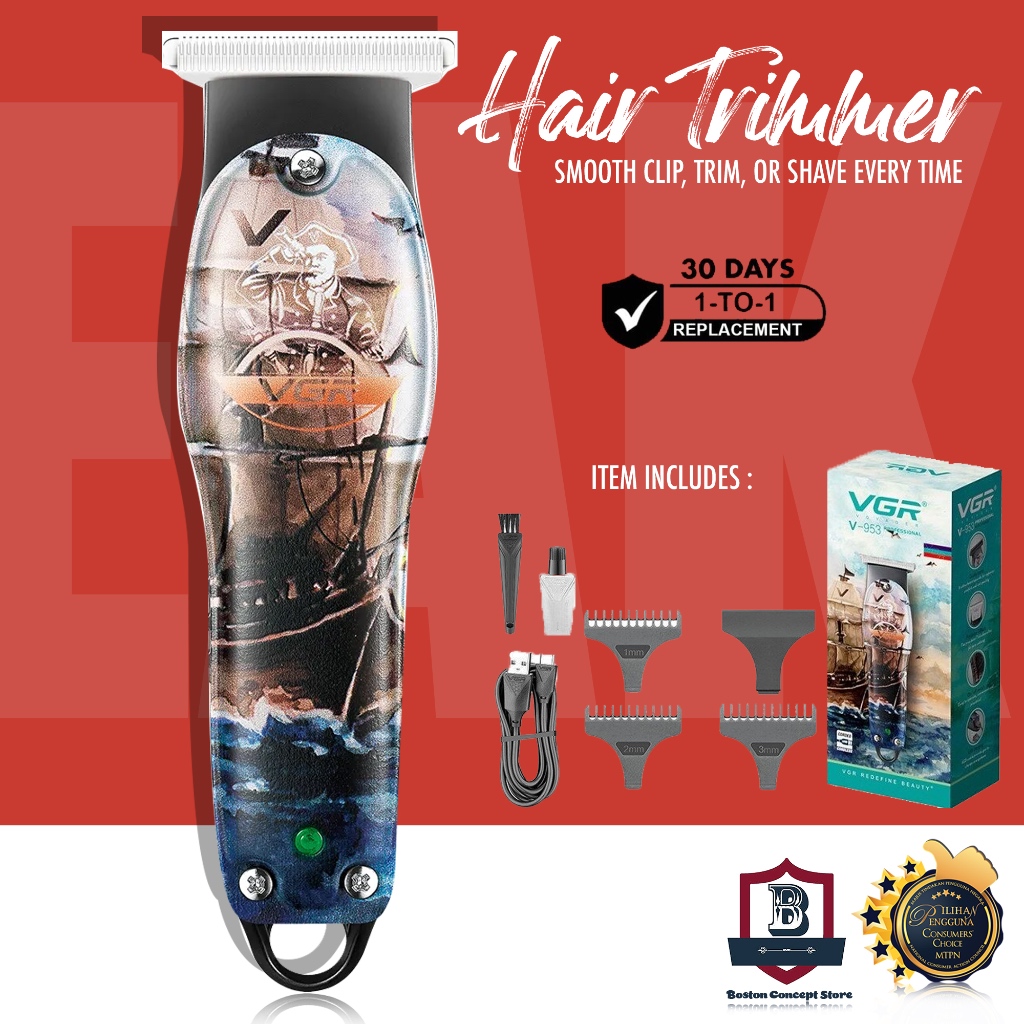 VGR V-953 Cordless Hair Clipper Trimmer Electric Beard Trimmer Shaver ...