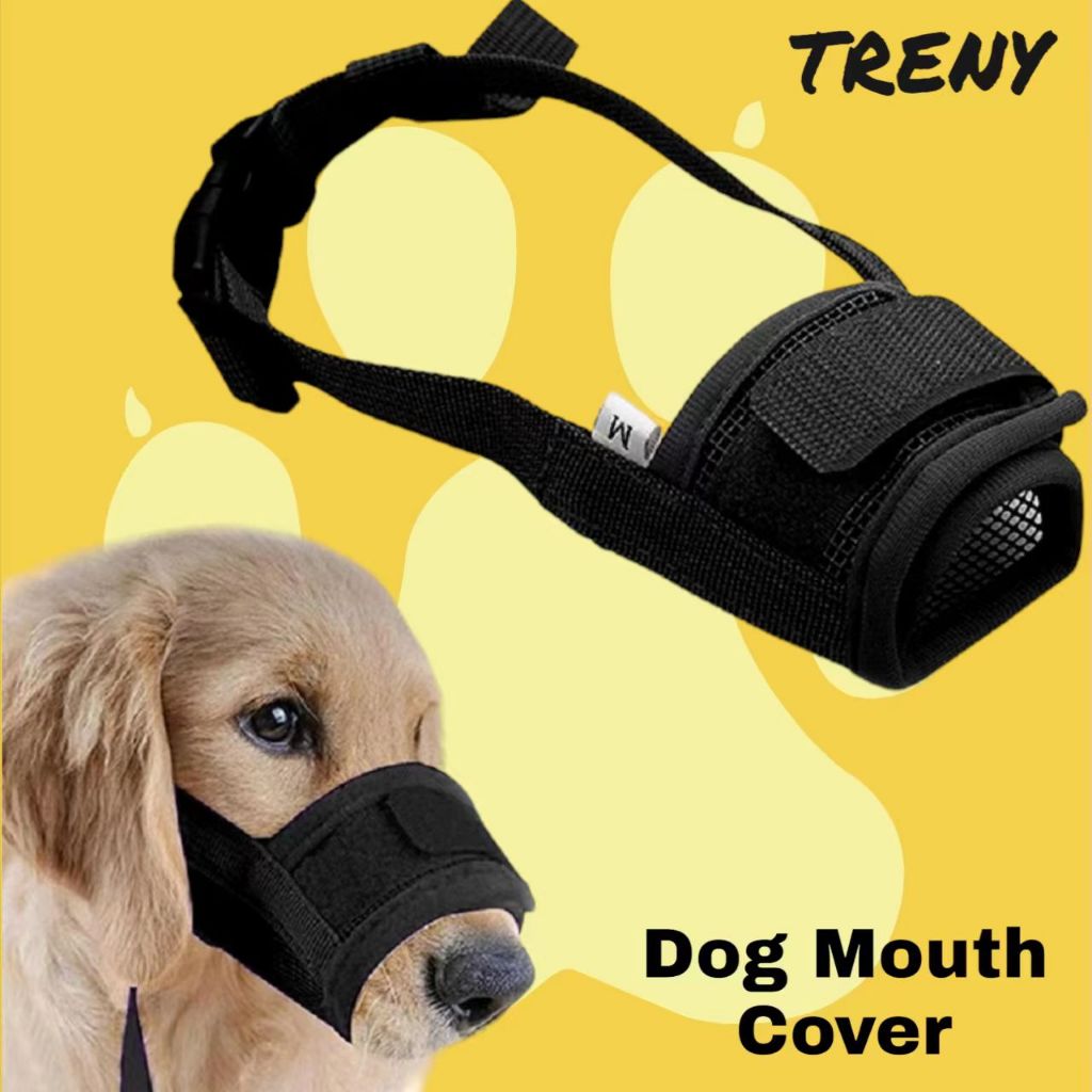 Dog Mouth Guard Mesh Muzzle For Large Breed Dogs Soft Fabric Anti ...