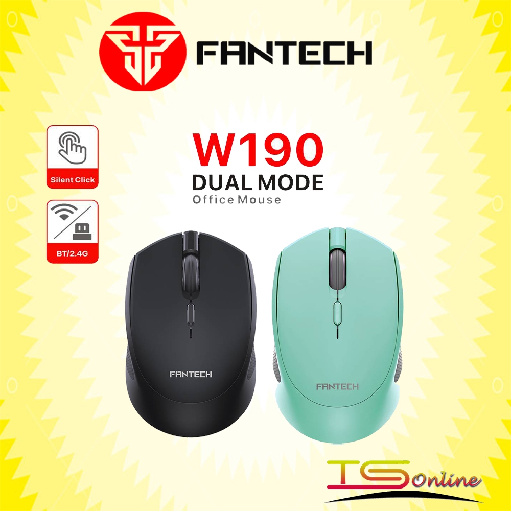 FANTECH W190 Dual Mode Bluetooth / Wireless 2.4G Office Mouse (Black ...