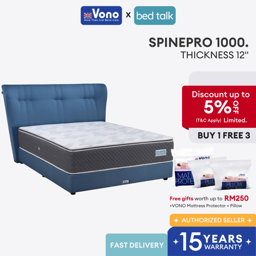 🎁 Chat us for Offer 🎁 Vono SpinePro 1000 Mattress | 12 Inches Tilam 床垫 ...