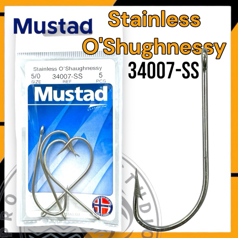 MUSTAD STAINLESS STEEL O‘Shaughnessy 34007-SS stainless steel hook ...
