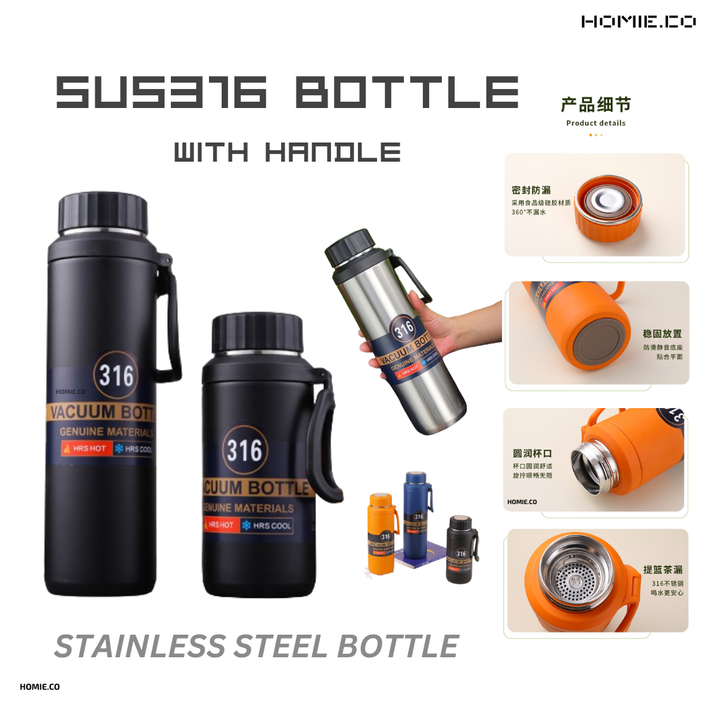 SUS 316 Stainless Steel Bottle Water Drinking Tumbler Thermos Vacuum ...