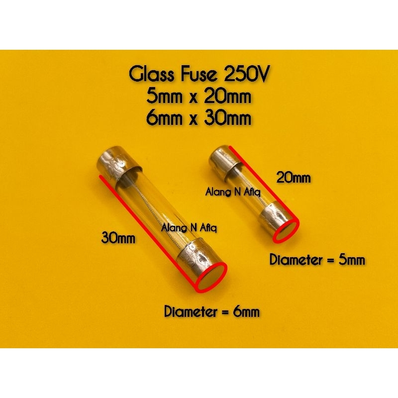 250V Glass N Ceramic Fuse 5mm x 20mm and 6mm x 30mm. 0.5A 1A 1.5A 2A 2 ...