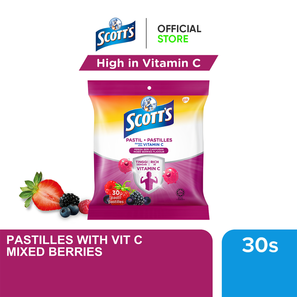 Scott's Vitamin C Pastilles Children Supplement - 2 Flavours (1 x 30's ...