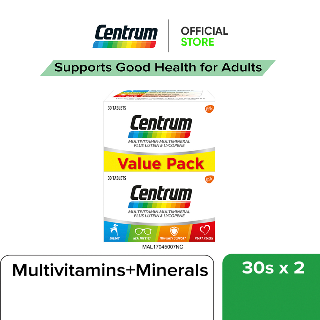 Centrum Multivitamin-Multimineral Plus Lutein Healthy Eyes & Lycopene ...