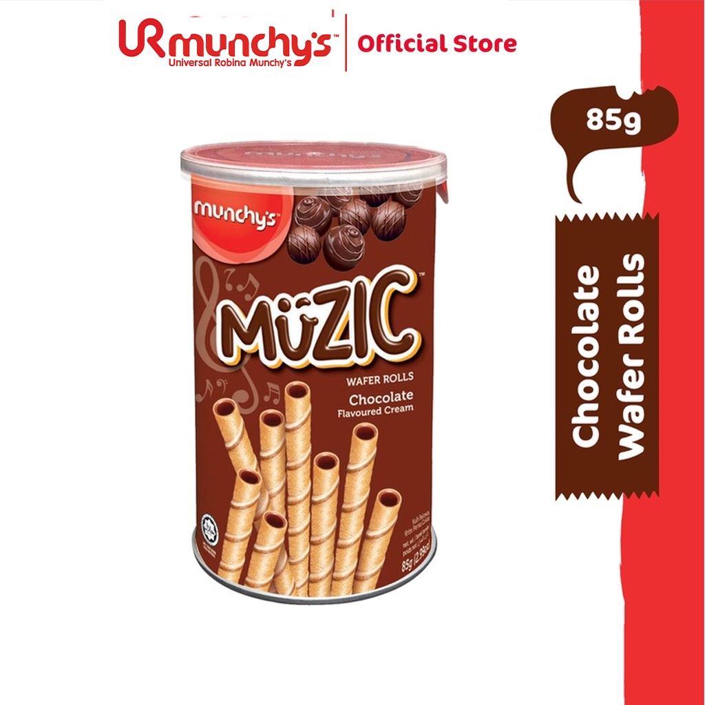 Munchy's Muzic Wafer Rolls - Chocolate (85g) | Shopee Malaysia