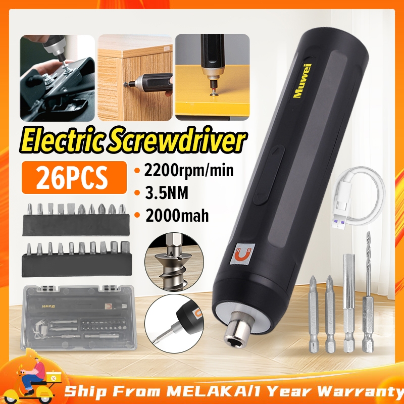 Mini Electric Screwdriver Drill Cordless Rechargeable Screwdriver ...