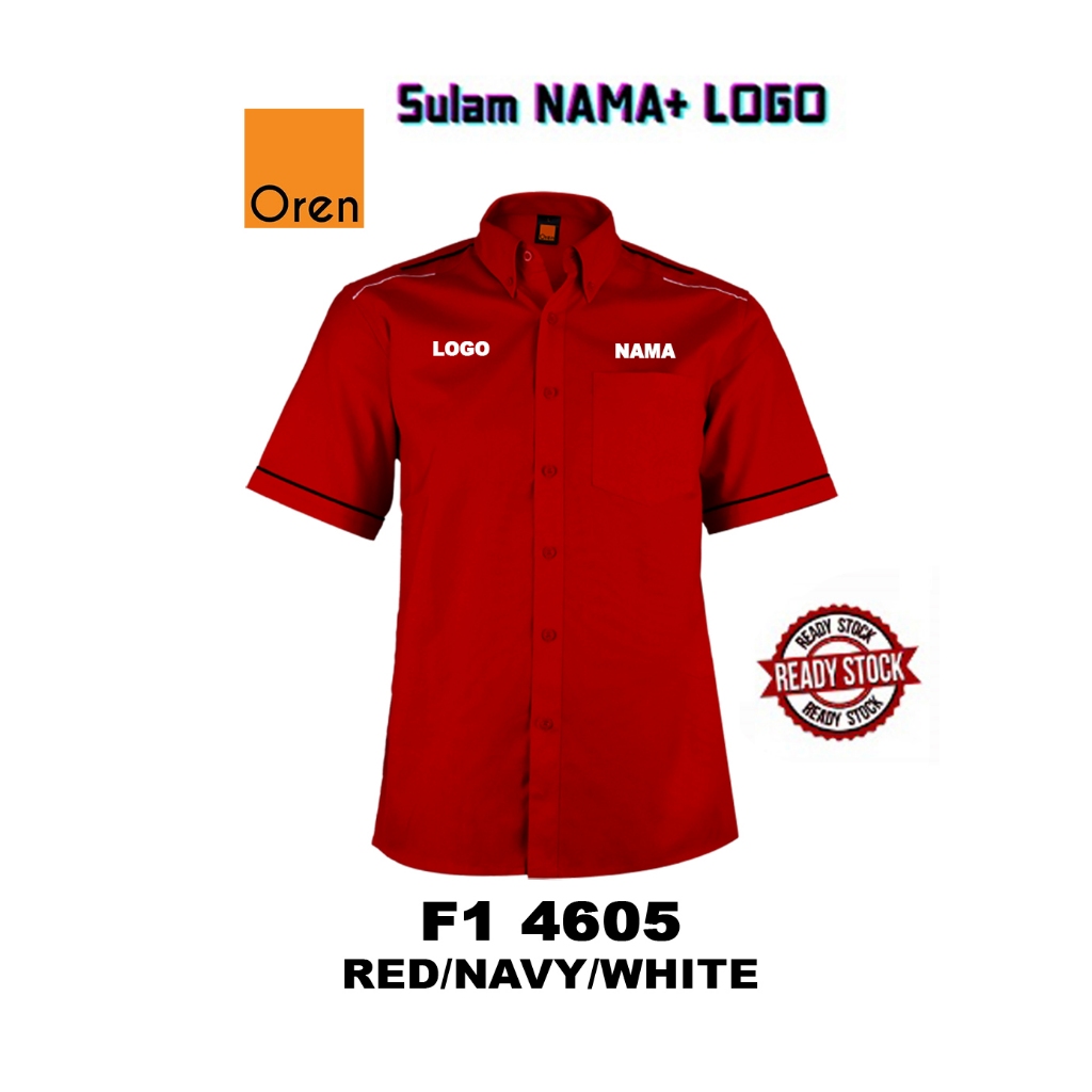 BAJU KORPORATE MERAH LENGAN PENDEK F1 4605 jenama oren sport LATEST ...