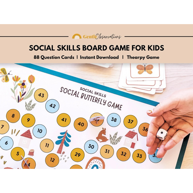 DIGITAL Social Skills Therapy Game for Kids, Ice-Breaker Questions Card ...