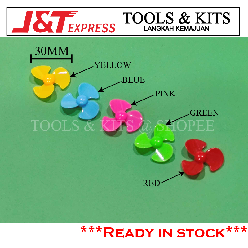 Mini Plastic Diameter 3CM 3-Blade Fan Blade Propeller Turbine for 2mm shaft RBT/Fan/Turbine/Boat ...