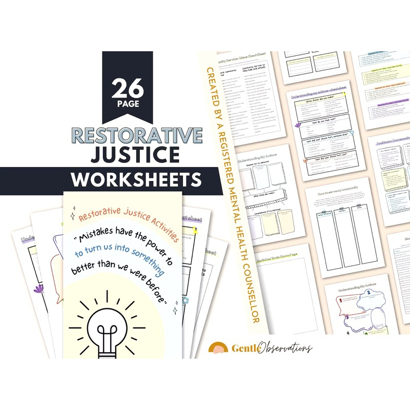 Restorative Justice Worksheets and Positive Communication for School ...